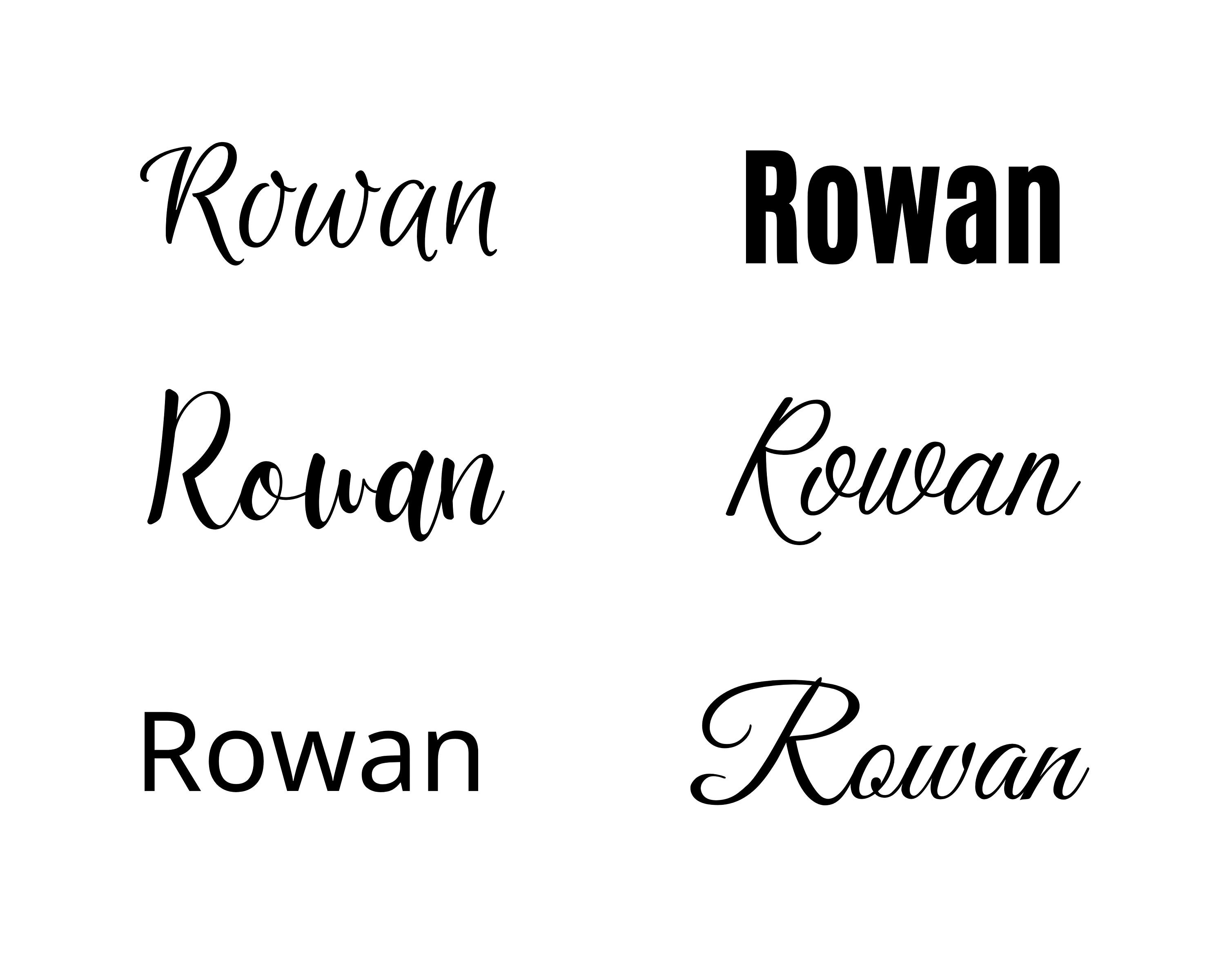 Rowan Svg , Rowan Baby Name Svg, Rowan Wedding Name Svg - Etsy