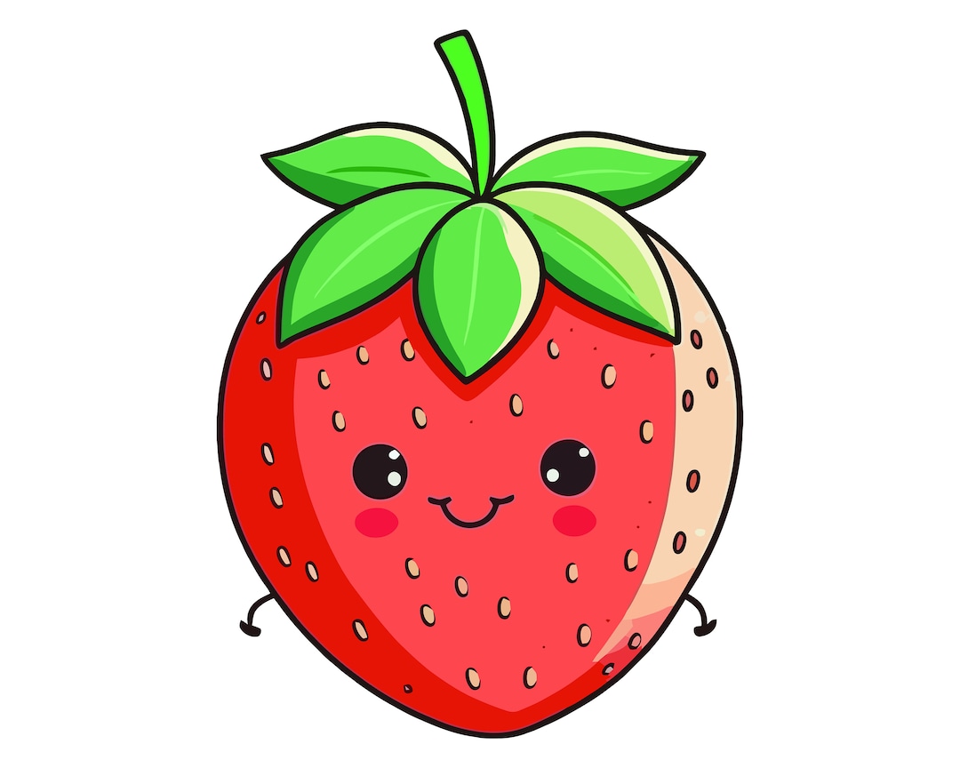 Cartoon Strawberry SVG, Strawberry Clip Art, Strawberry Clipart ...