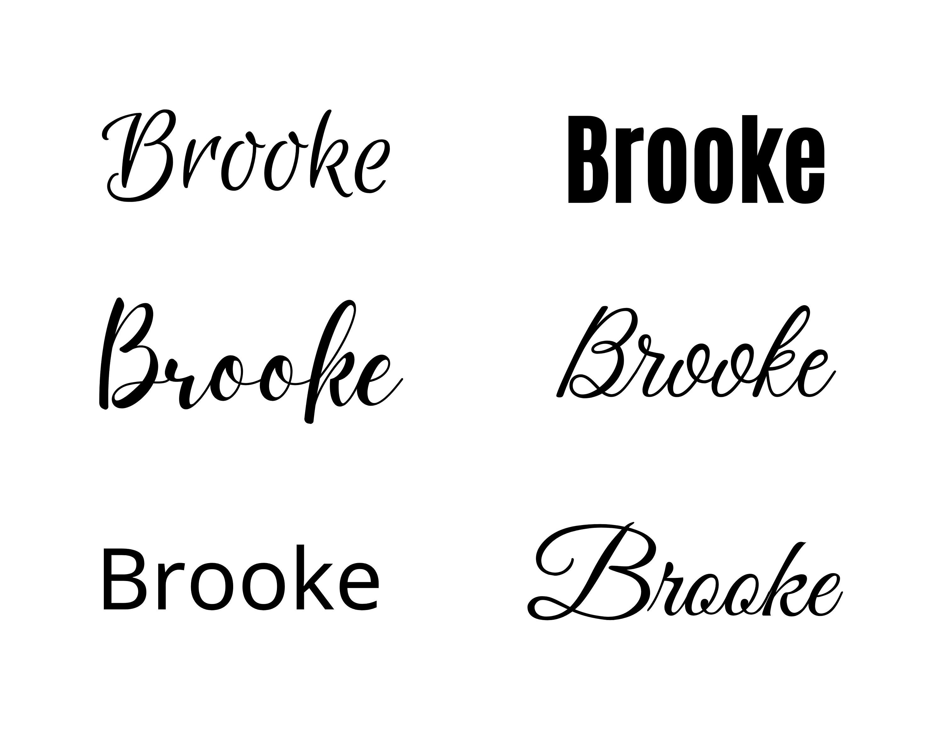 Brooke Svg , Brooke Baby Name Svg, Brooke Wedding Name Svg - Etsy