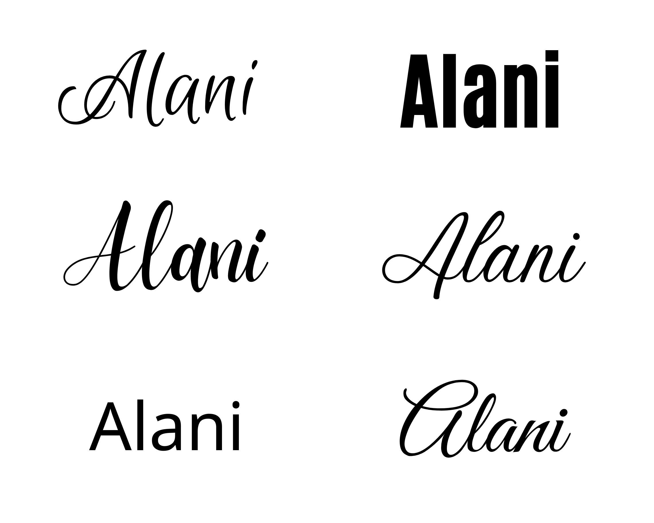 Alani Svg , Alani Baby Name Svg, Alani Wedding Name Svg - Etsy