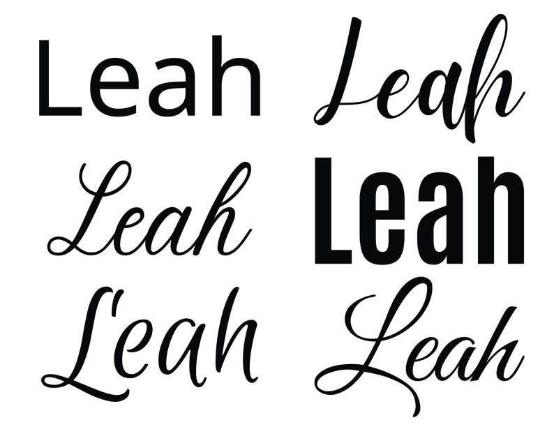 Leah Svg , Baby Names Svg, Wedding Names Svg - Etsy Canada
