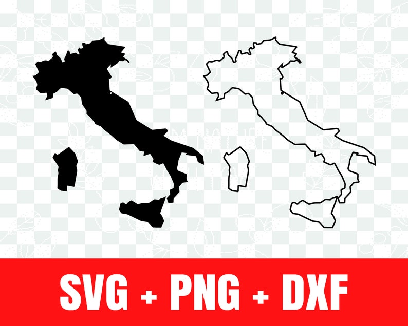 Italy Map Svg Italy Silhouette Svg Italy Outline Svg - Etsy