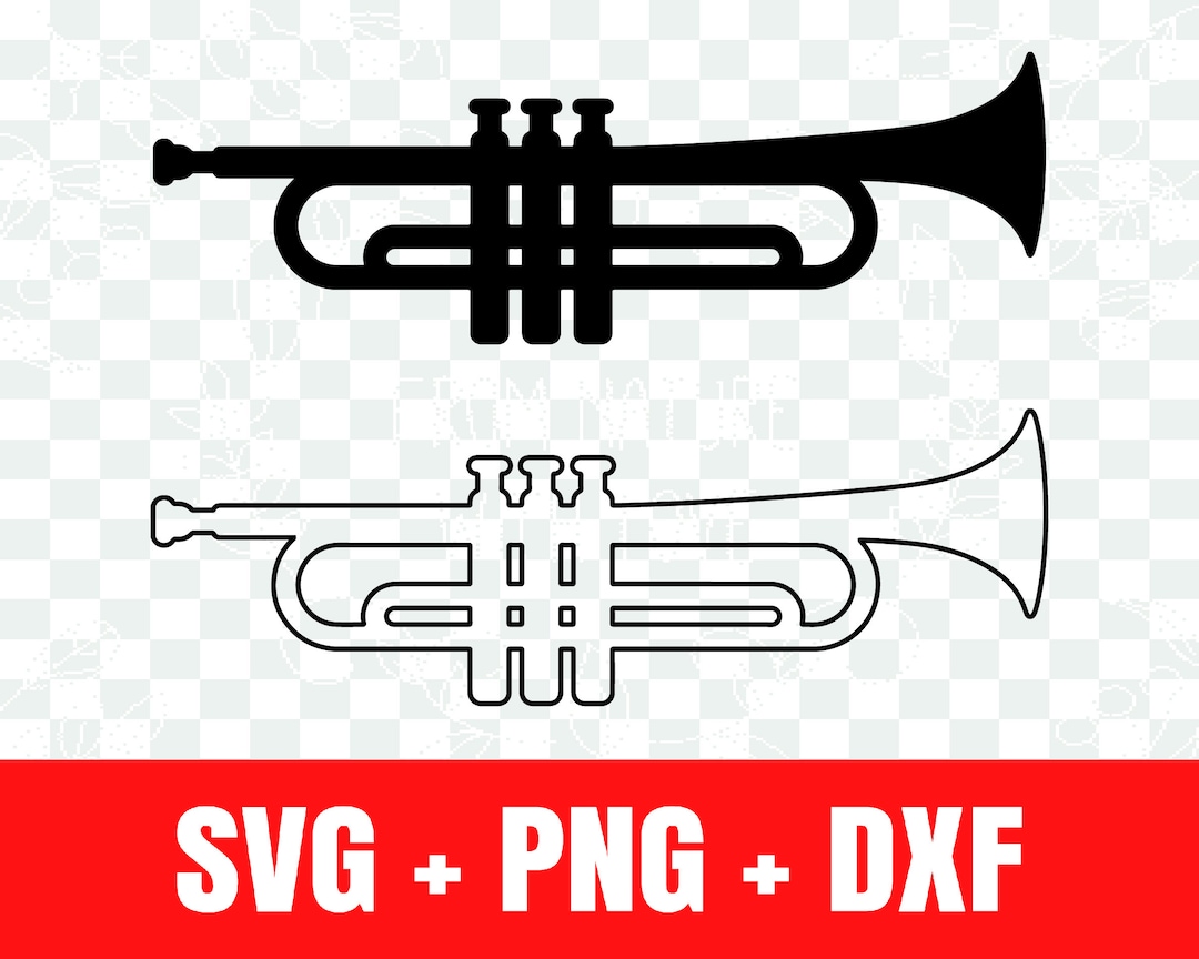 Trumpet Silhouette Svg, Trumpet Outline Svg - Etsy