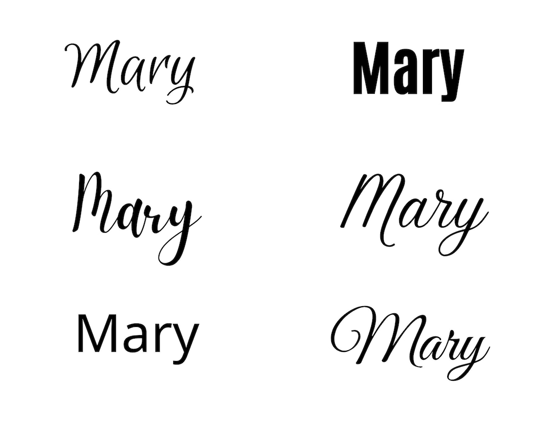 Mary Svg , Mary Baby Name Svg, Mary Wedding Name Svg - Etsy