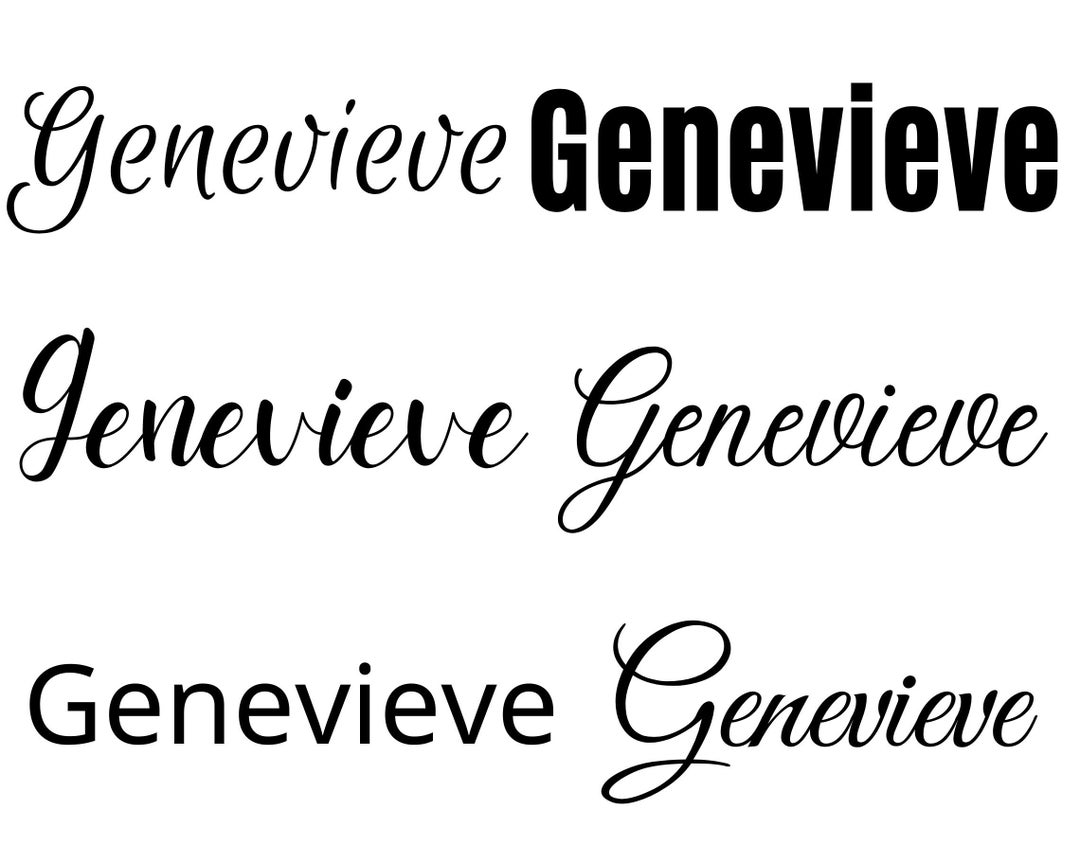 Genevieve Svg , Genevieve Baby Name Svg, Genevieve Wedding Name Svg - Etsy