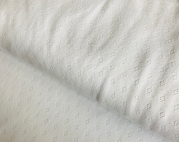 Plain White Knitted Pointelle Jersey Fabric// Jersey Fabric, Pointelle ...