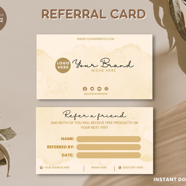 Refer a Friend Canva Template - Etsy