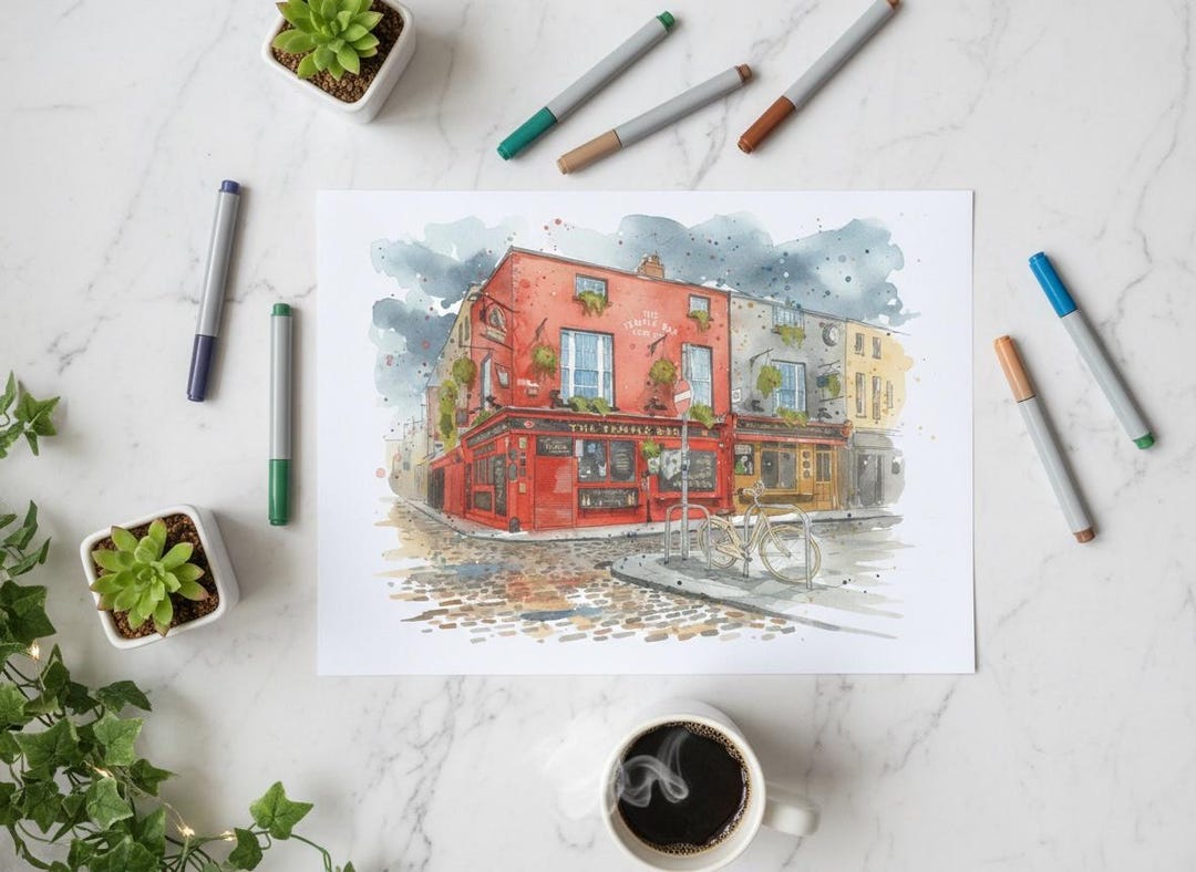 7x5 Dublin Ireland Watercolor, Dublin Digital Download, Printable Wall ...