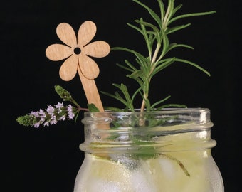 Flower Drink Stirrers - Etsy