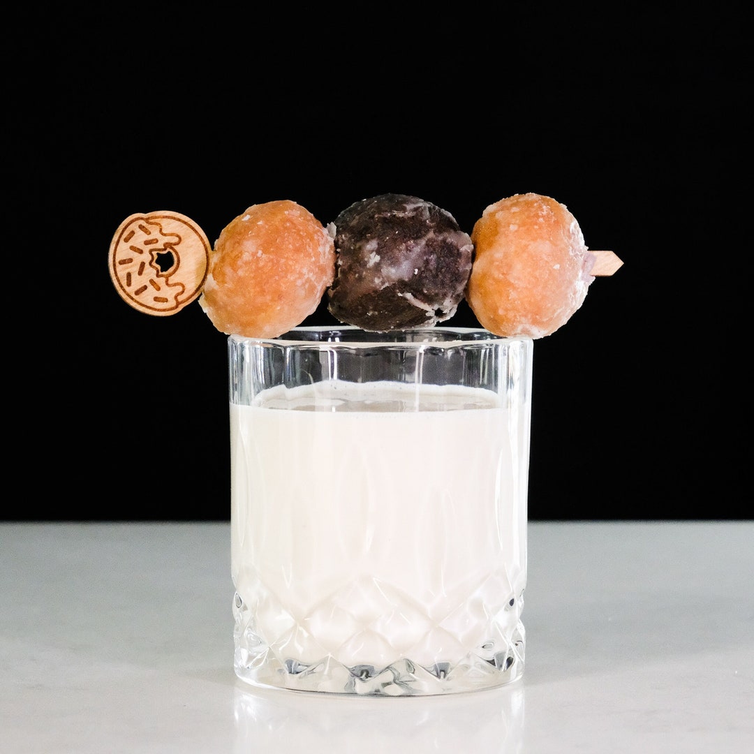 Set of 5 Donut Stir Sticks, Wood Donut Skewers, Donut Cupcake Toppers ...