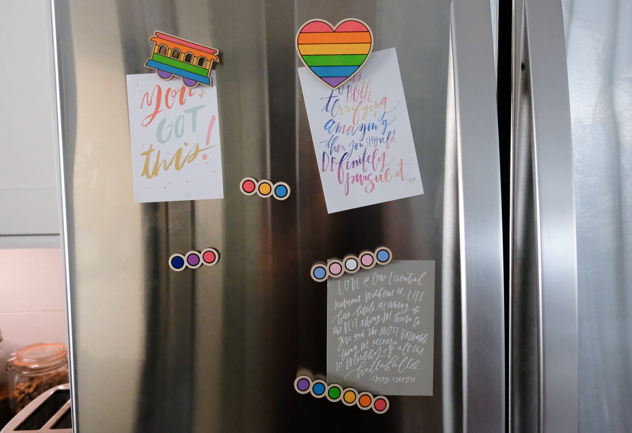 Rainbow Pride Magnet, Gay Pride Flag Colors, Subtle Discreet Minimalist ...