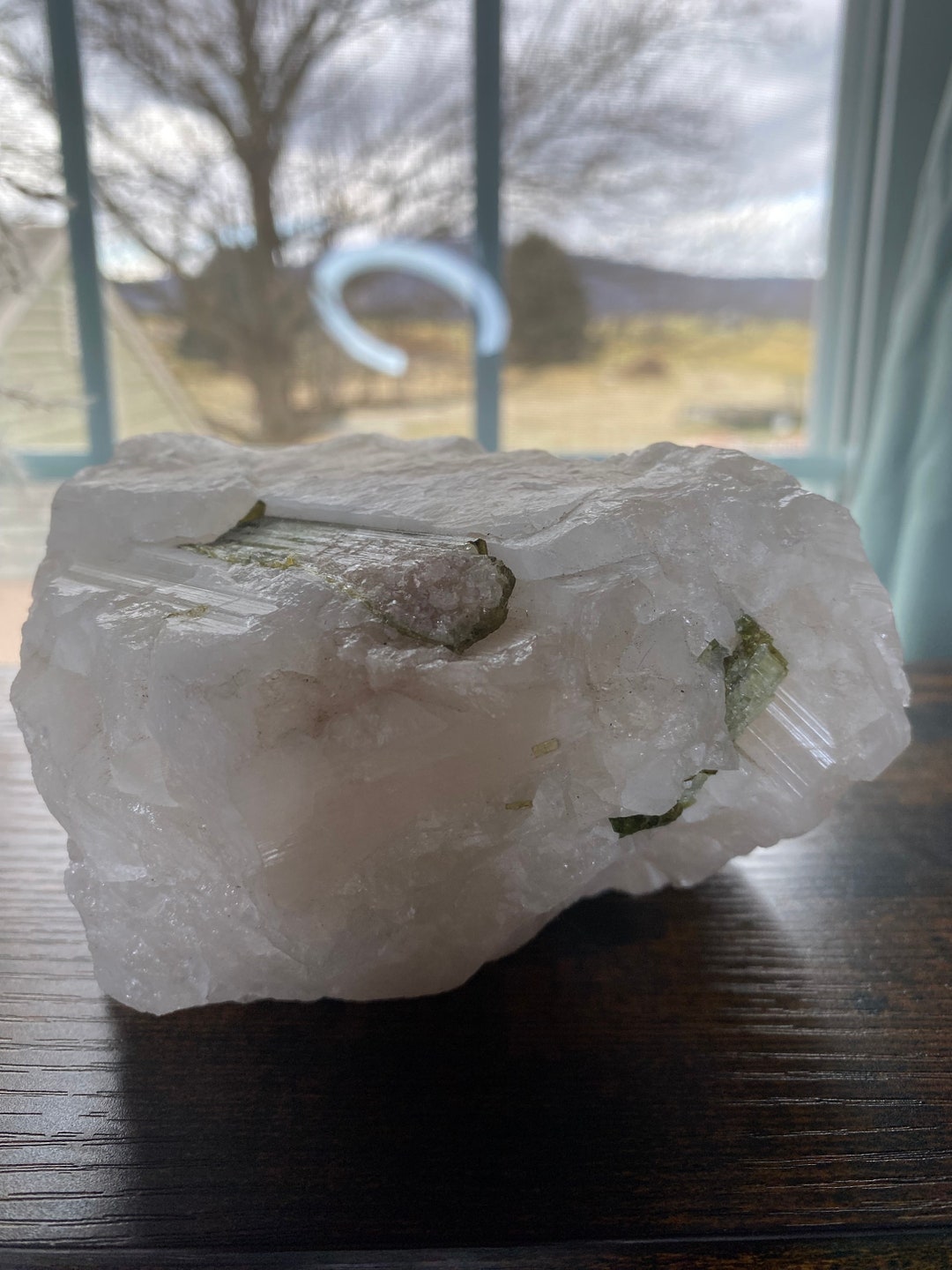 Quartz With Watermelon and Green Tourmaline - Etsy
