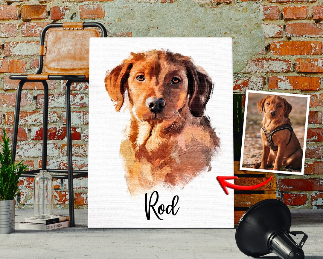Pet Portrait From Photo, Personalized Dog Gifts, Pet Portrait From ...
