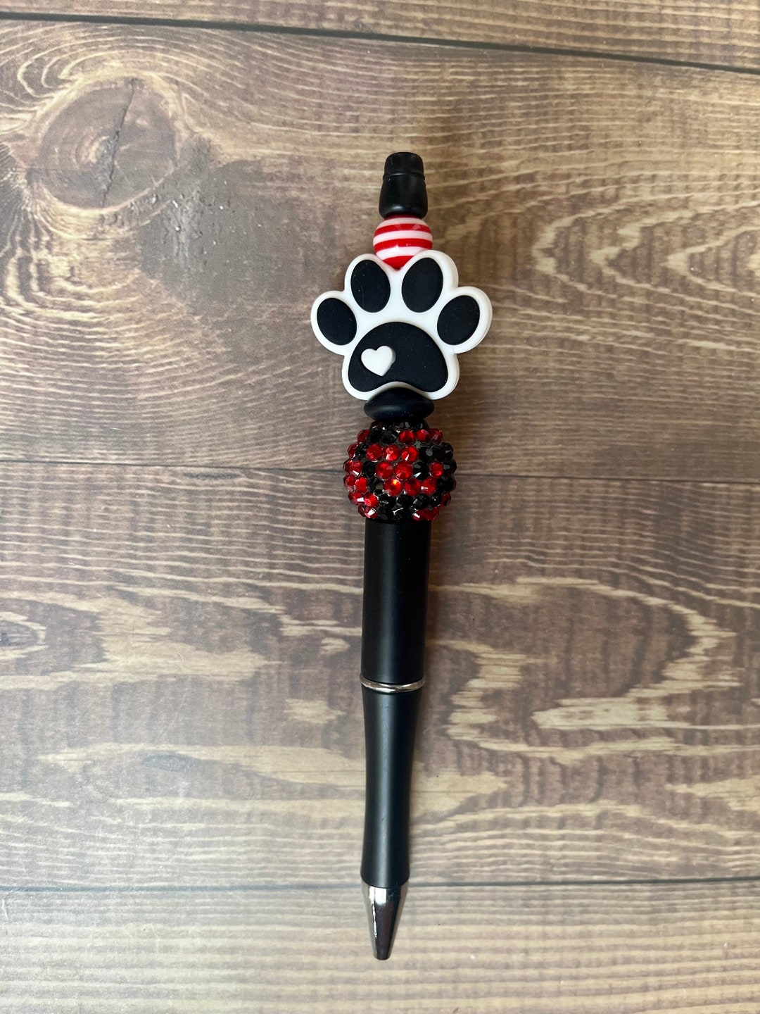 University of Georgia/uga Beaded Pen With Dog Paw - Etsy