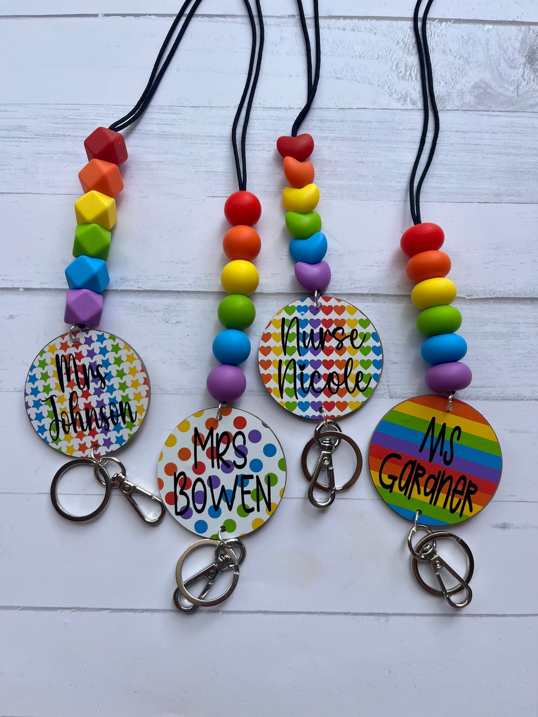 Bright, Colorful Rainbow Lanyard; Counselor Lanyard; Nurse Lanyard ...