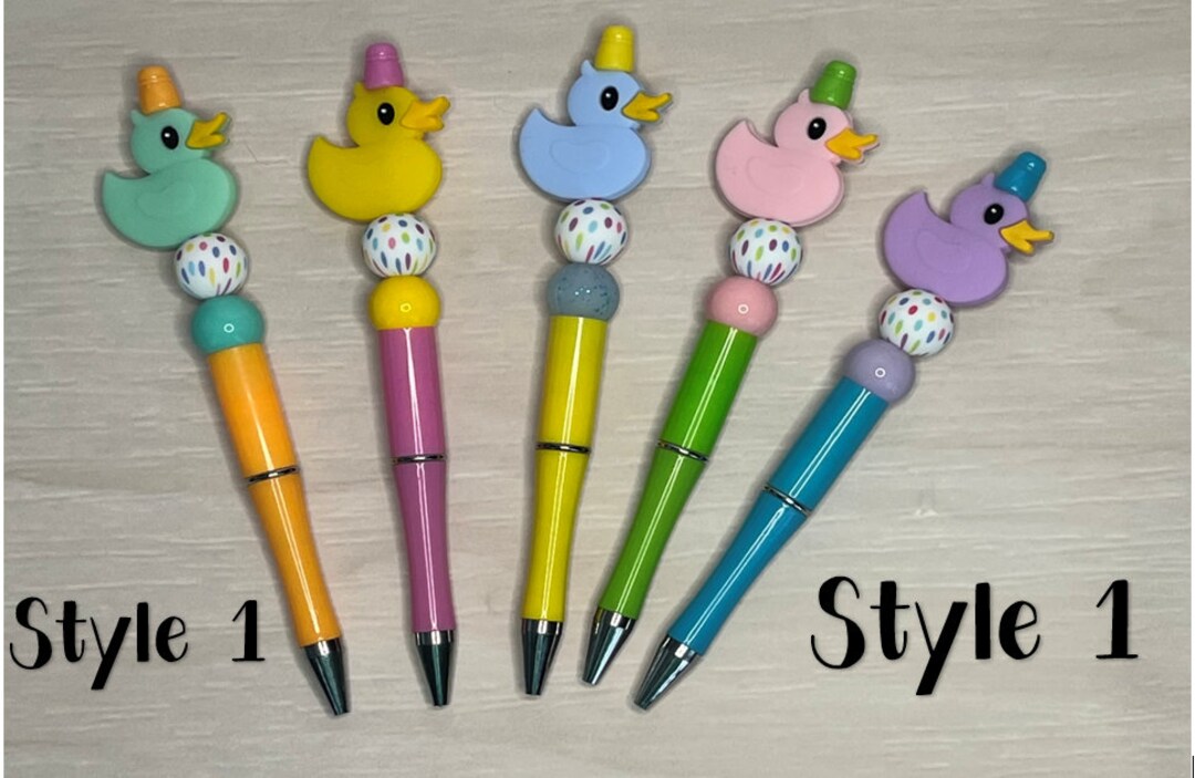 Rubber Ducky Beaded Pen 2 Styles to Choose From (yellow, Purple, Blue ...