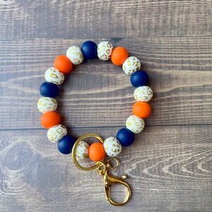 Customizable Leopard Silicone Bead Keychain Wristlet (choose Your ...