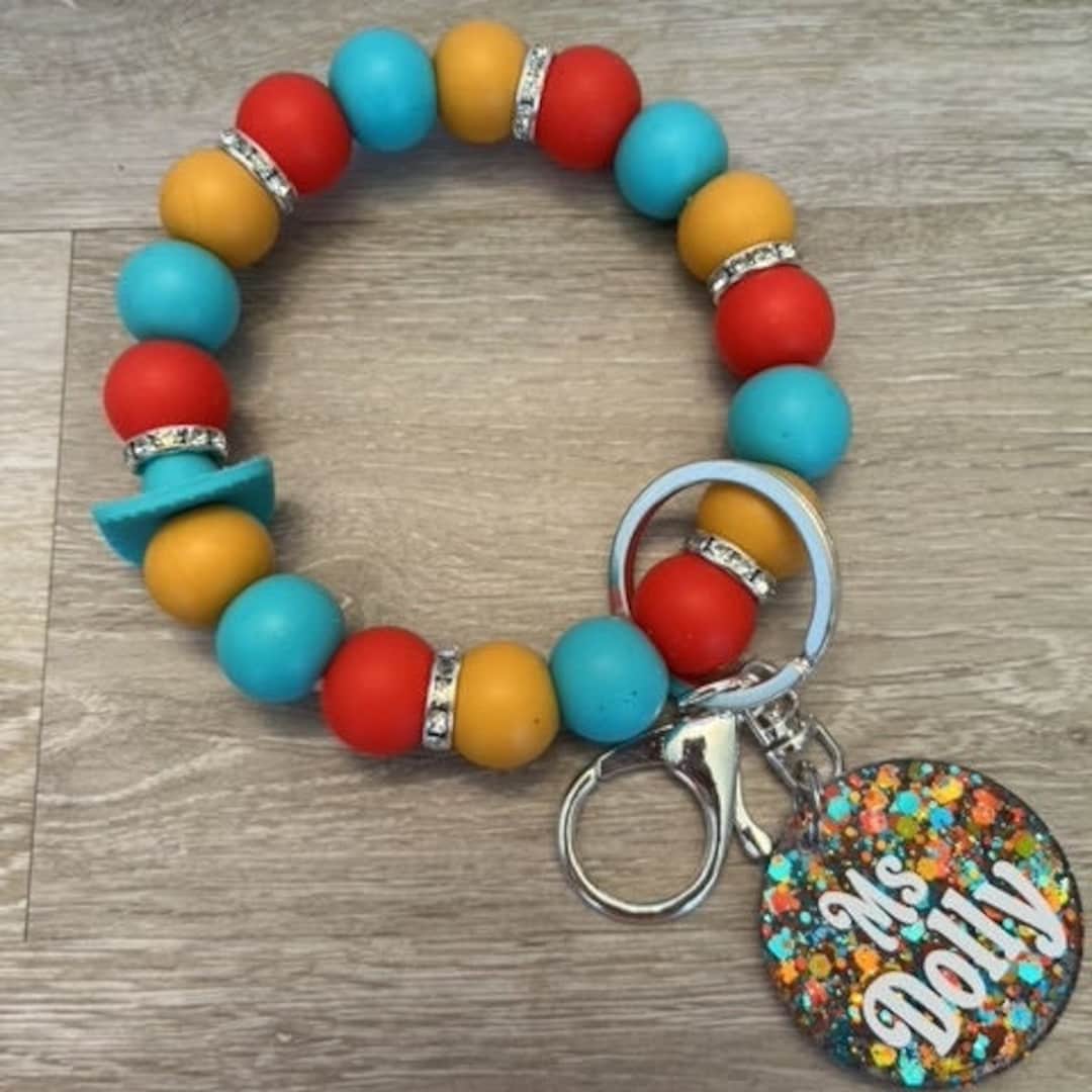 Rhinestone Cowboy Keychain Wristlet With Matching Personalized Glitter ...