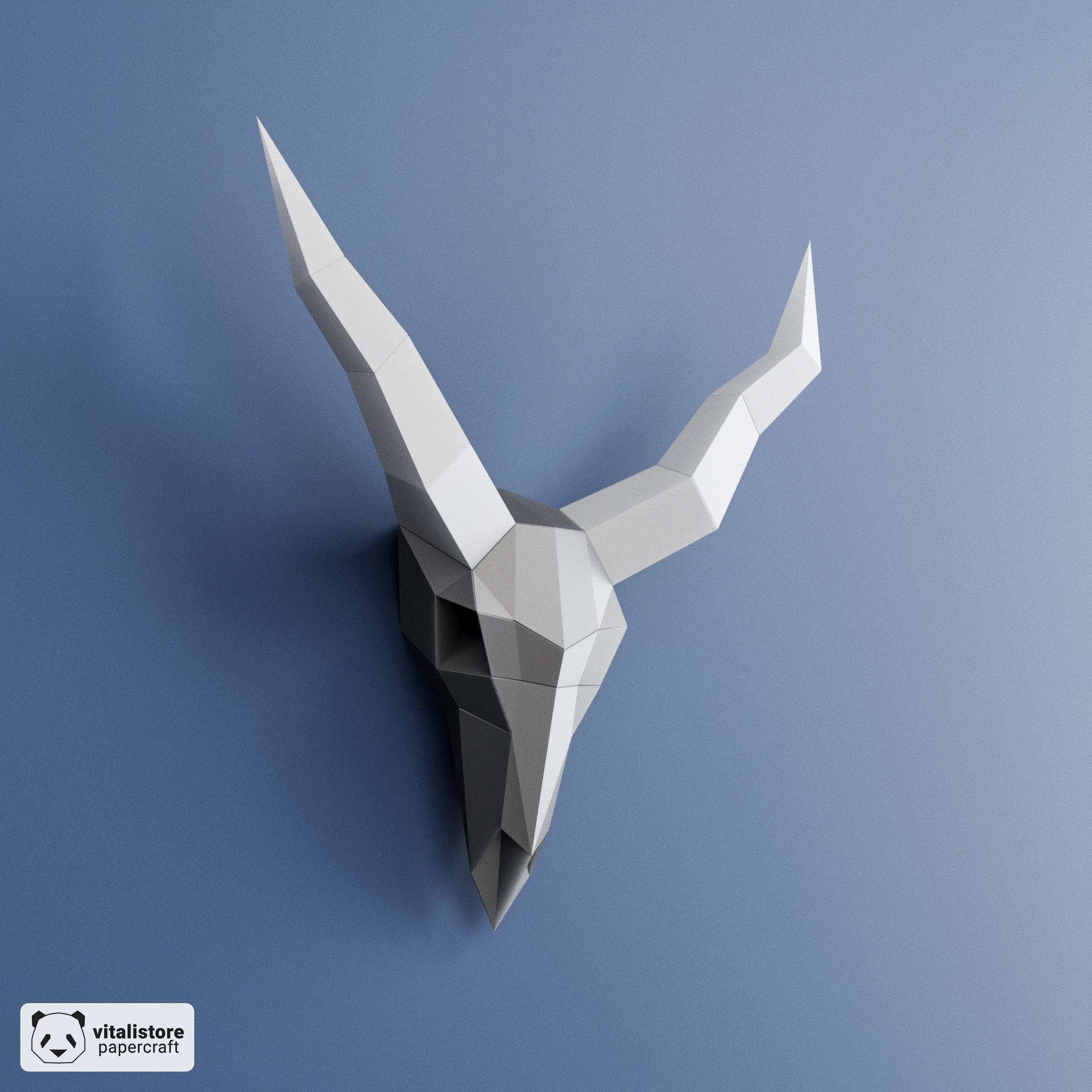 Skull DIY Papercraft Skull Paper Craft 3D Horns DIY Gift 3D - Etsy ...