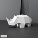 Rhino Papercraft Rhinoceros Low Poly 3D Paper Sculpture DIY - Etsy