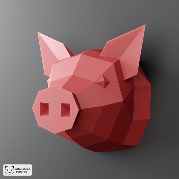 Papercraft 3d Pig - Etsy