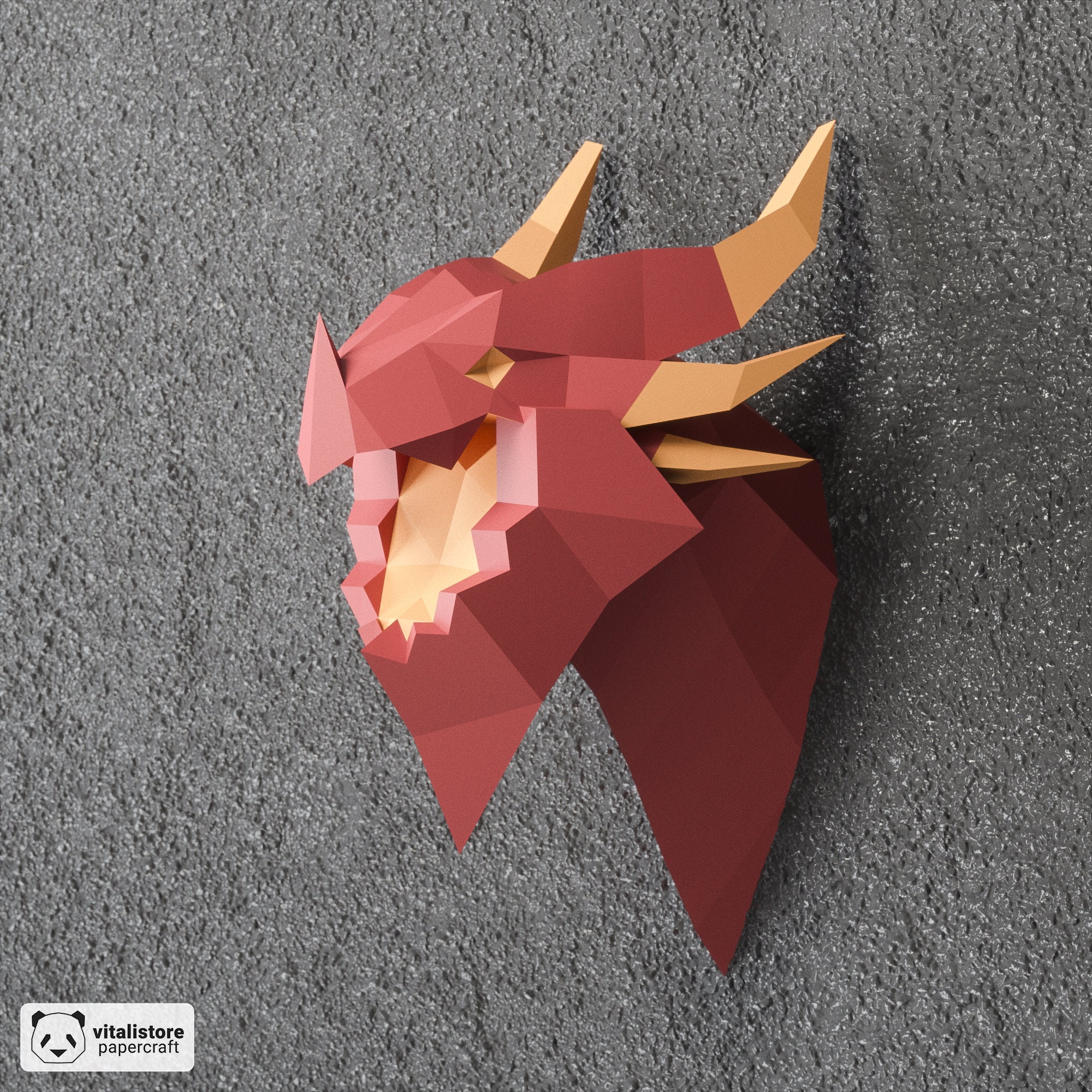 3D Papercraft Dragon 3D Paper Sculpture Dragon Paper Craft - Etsy