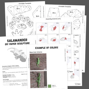 Salamander Papercraft, 3D DIY Gift, Paper Craft Lizard, 3D Origami ...