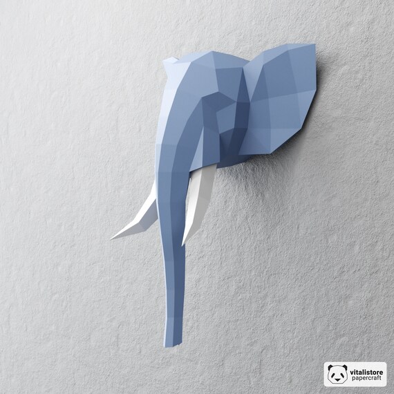 Elephant Papercraft PDF Papercraft Kit Elephant Head DIY - Etsy Canada