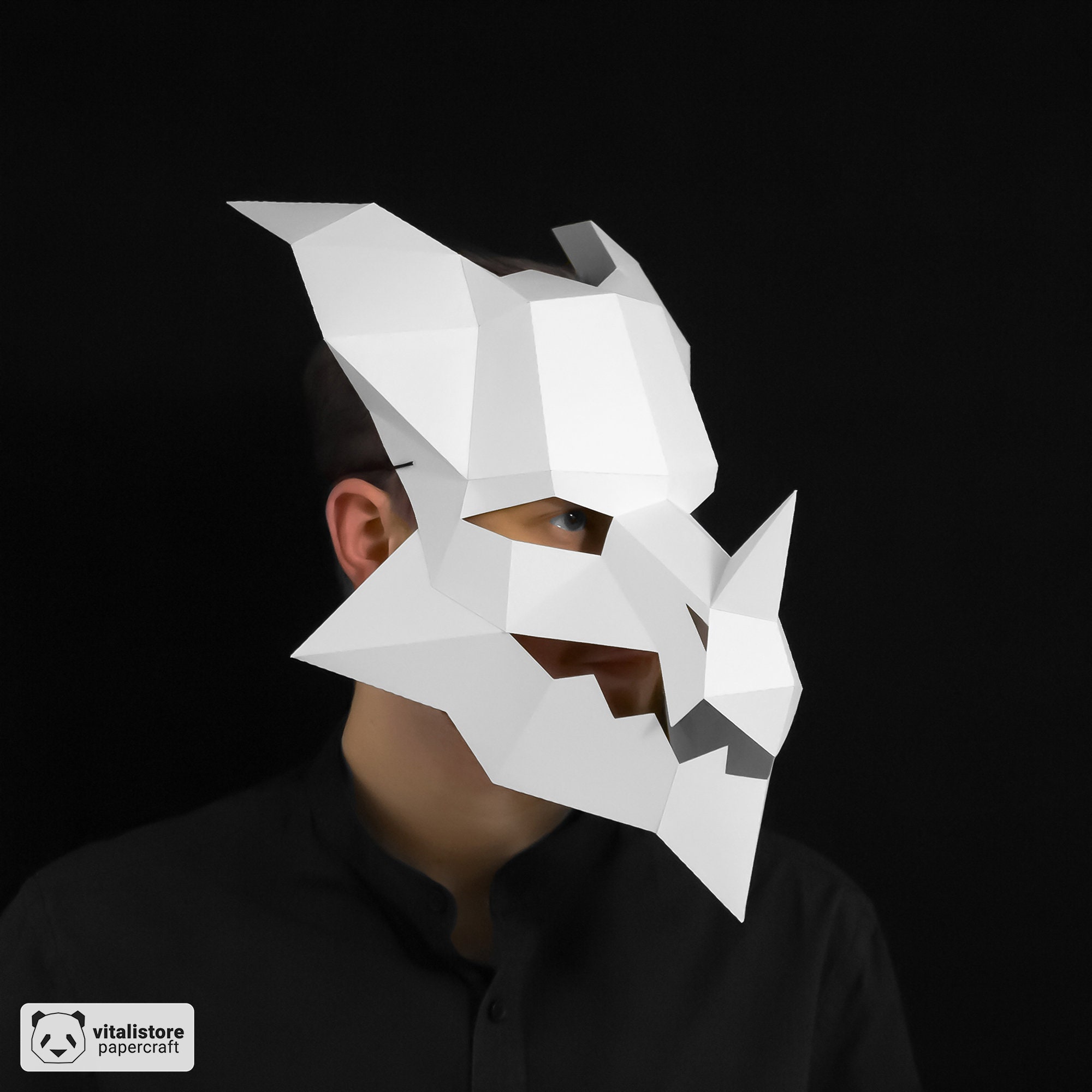Dragon Mask Papercraft Template Mask PDF Pattern Dragon - Etsy