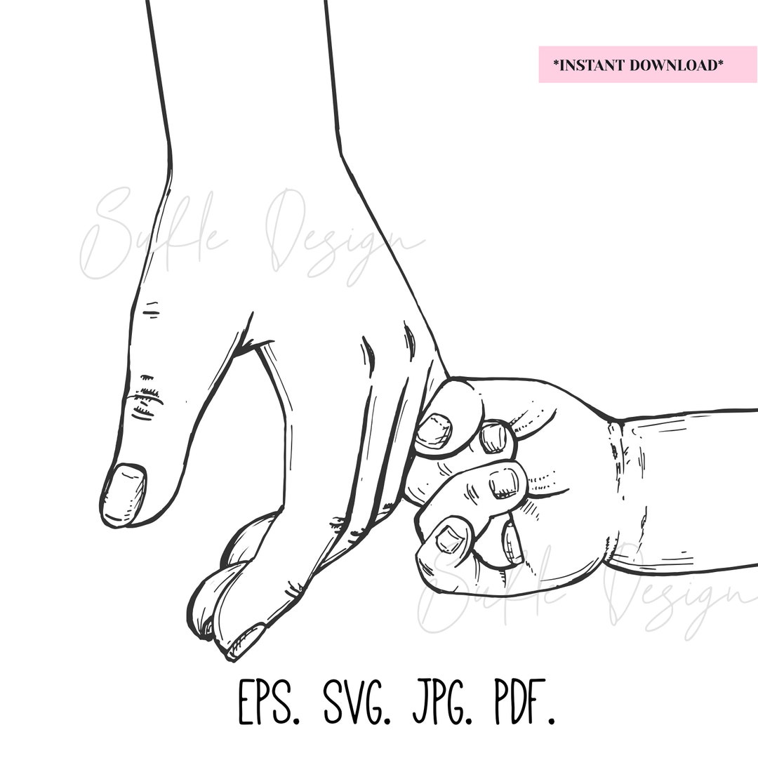 Padre E Hijo Manos Svg Tomados De La Mano Svg Archivos Etsy España