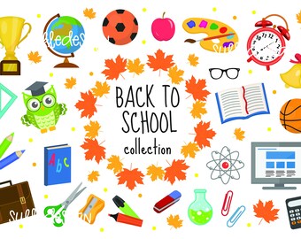 45 Doodle School Clipart Back to School Clipart. Personal and - Etsy
