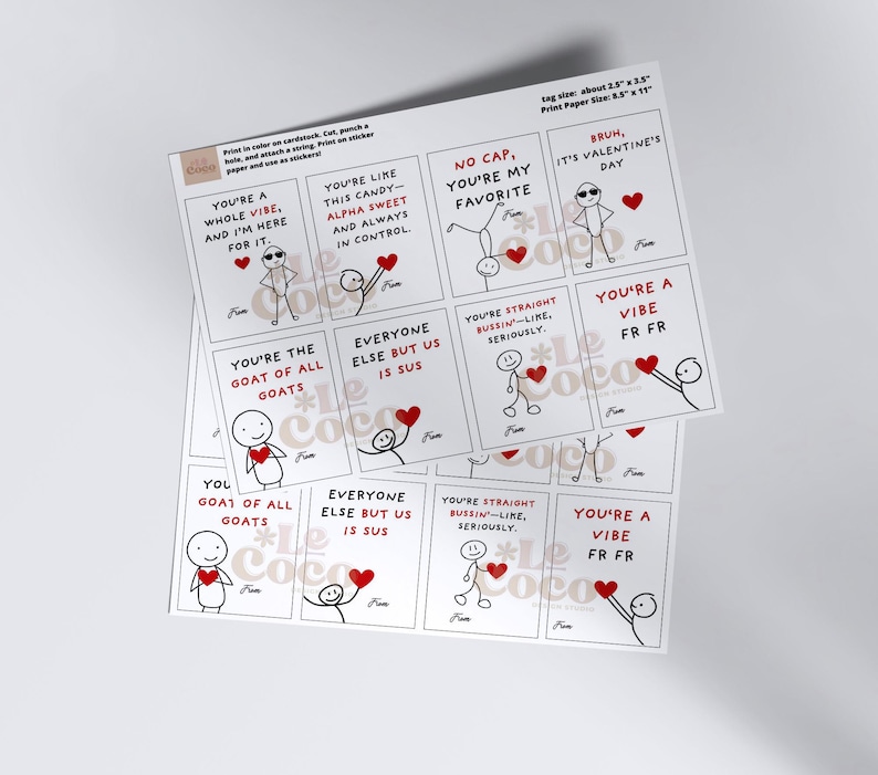 Slang Kids Valentine's Day Cards, Funny Printable Kids Valentine, Tween ...