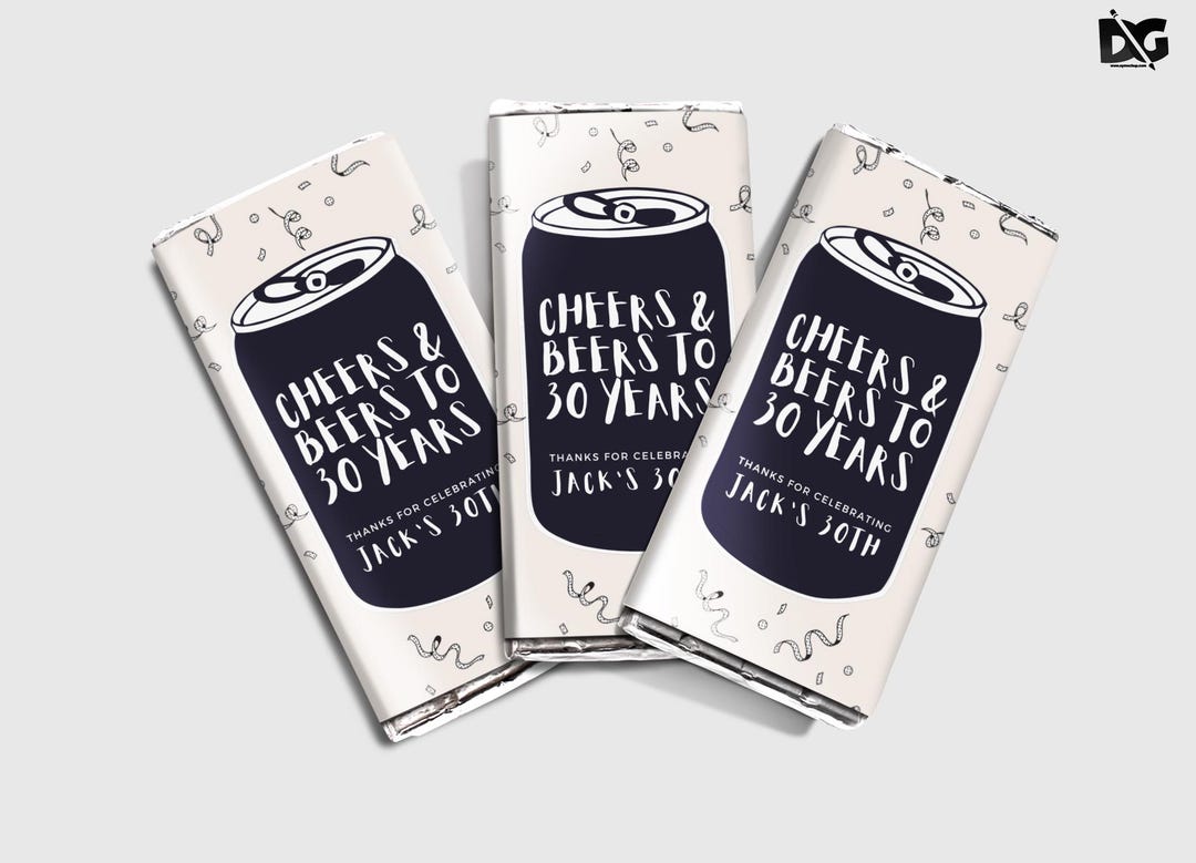 Cheers and Beers Chocolate Wrapper Template, Birthday Party Chocolate ...
