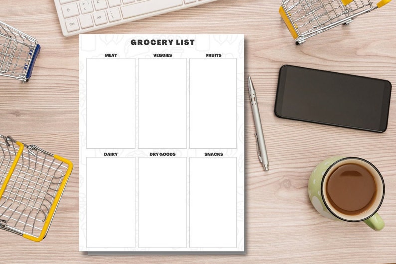 Grocery List Printable Template Organization Grocery Store - Etsy