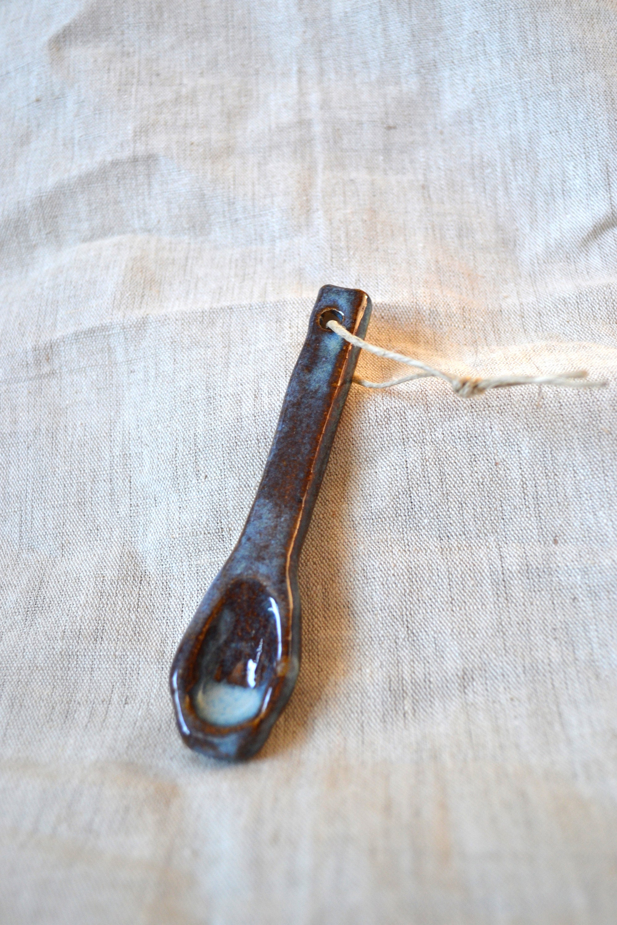 Handmade Mini Pottery Salt or Spice Spoon, Ceramic Salt Spoon, White ...