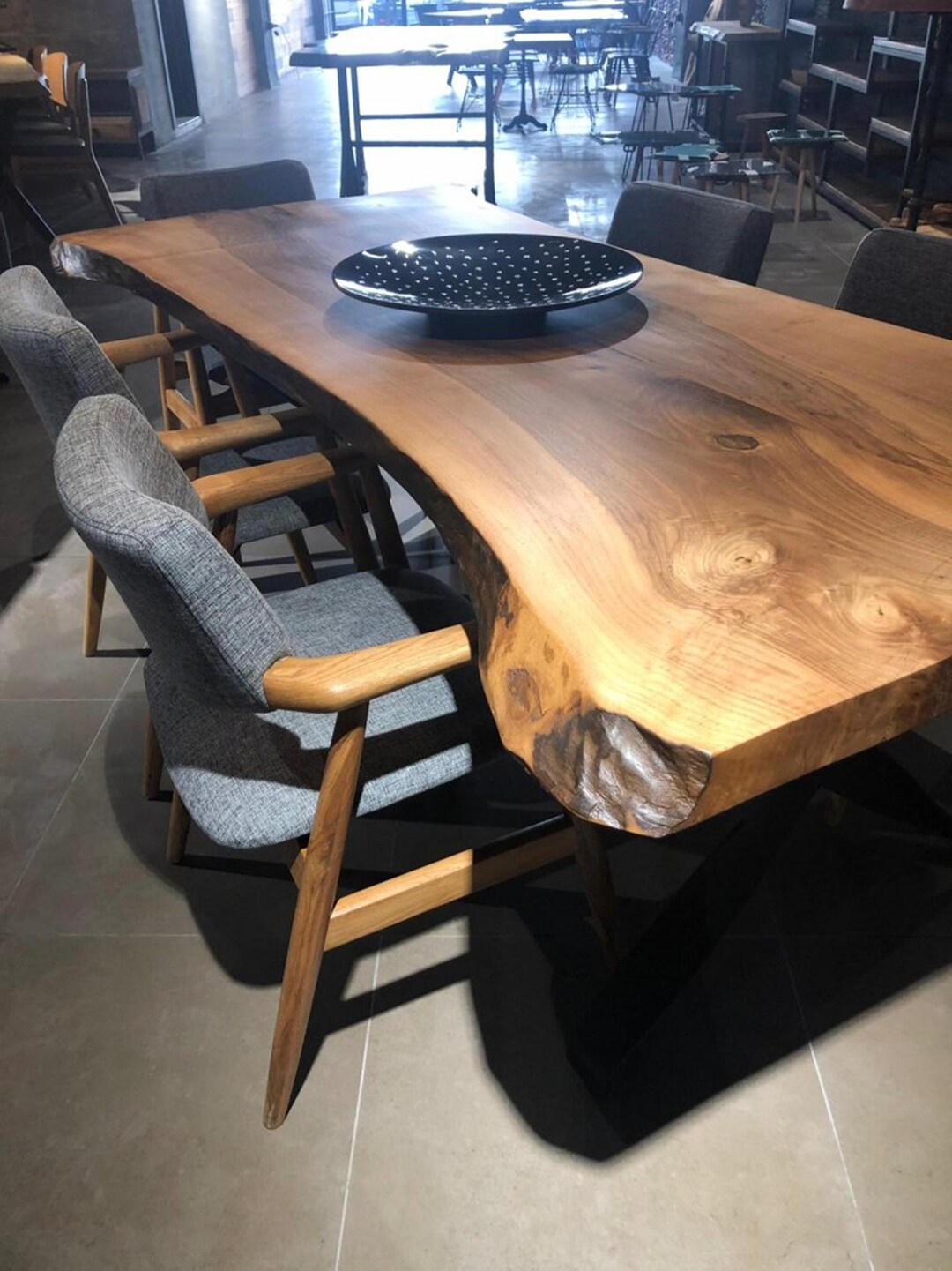 Live Edge Kitchen Table, Solid Walnut Table, Live Edge Dining Table ...