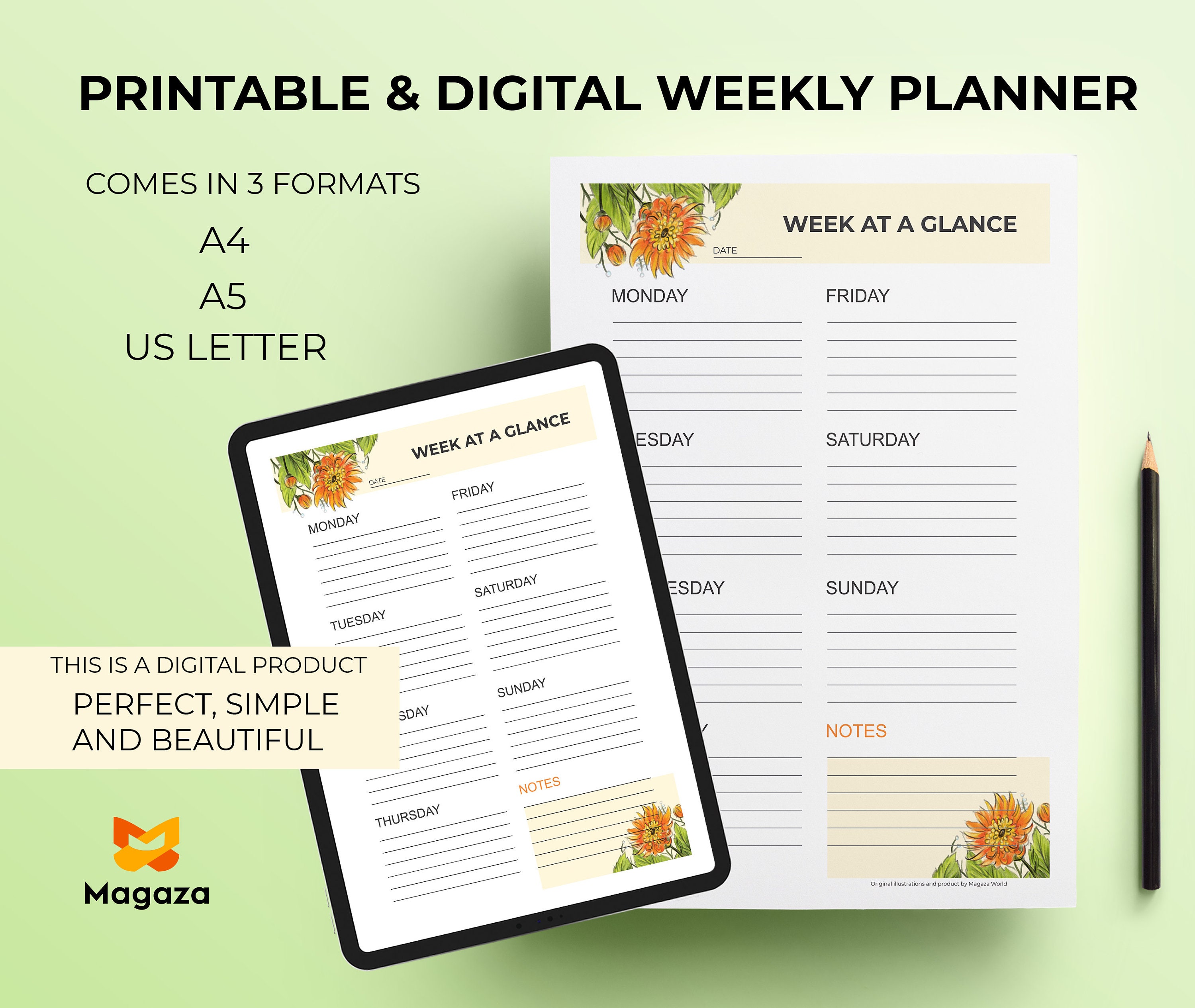 My Weekly Planner Digital Planner Printable Week Planner - Etsy
