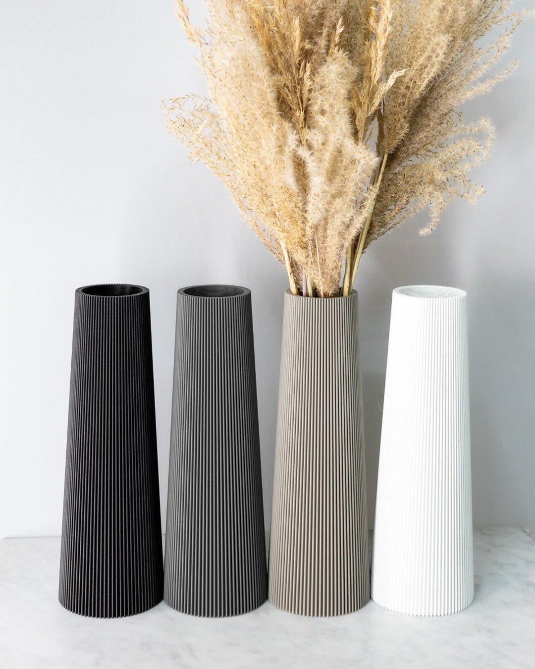 Vase DUBAI - Dekovase - Blumenvase - wasserdicht - Dekoration - Trockenblumen - Pampasgras ...