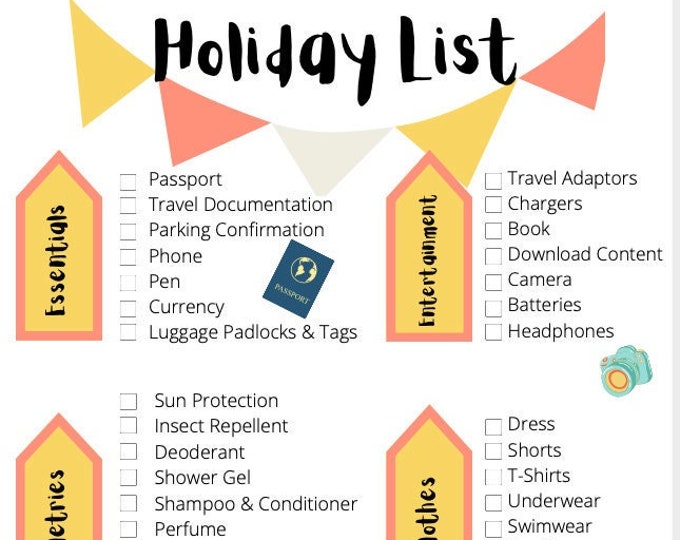 Holiday Checklist A4 Printable Download - Etsy