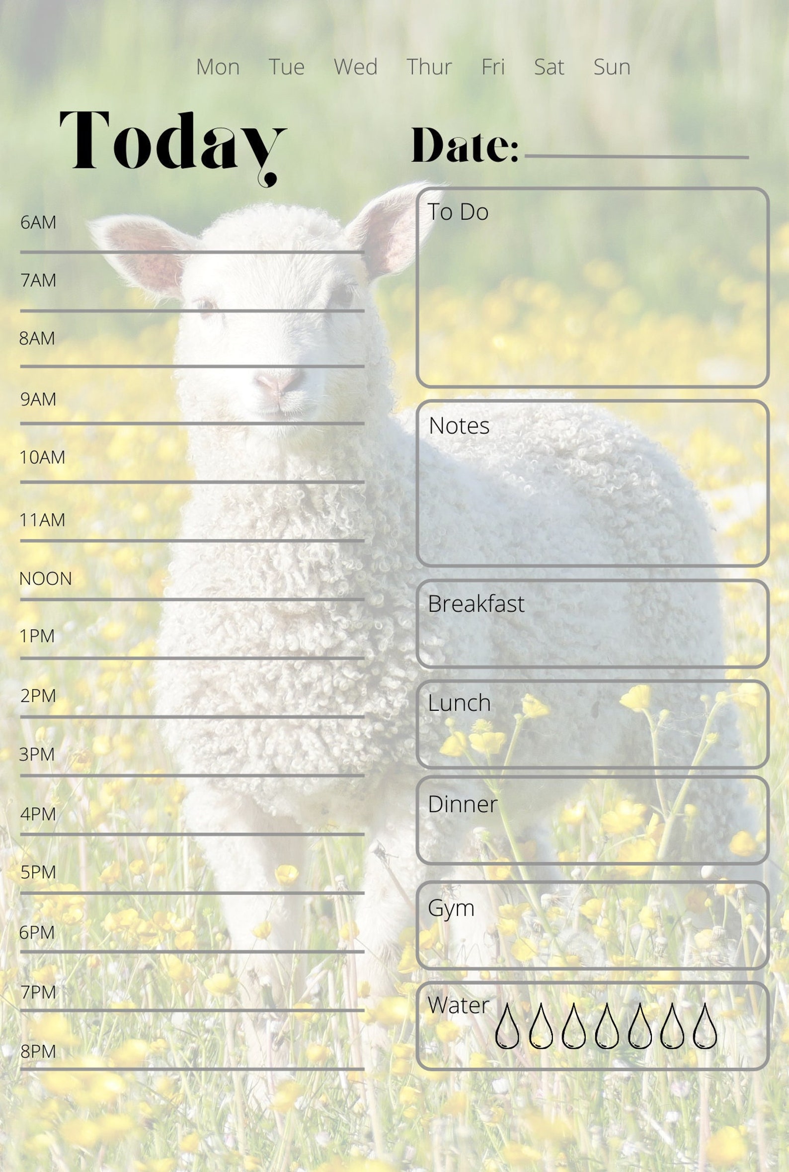 Sheep A4 Printable Daily Planner - Etsy