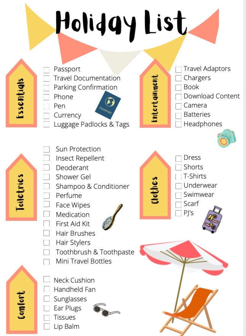 Holiday Checklist A4 Printable Download - Etsy