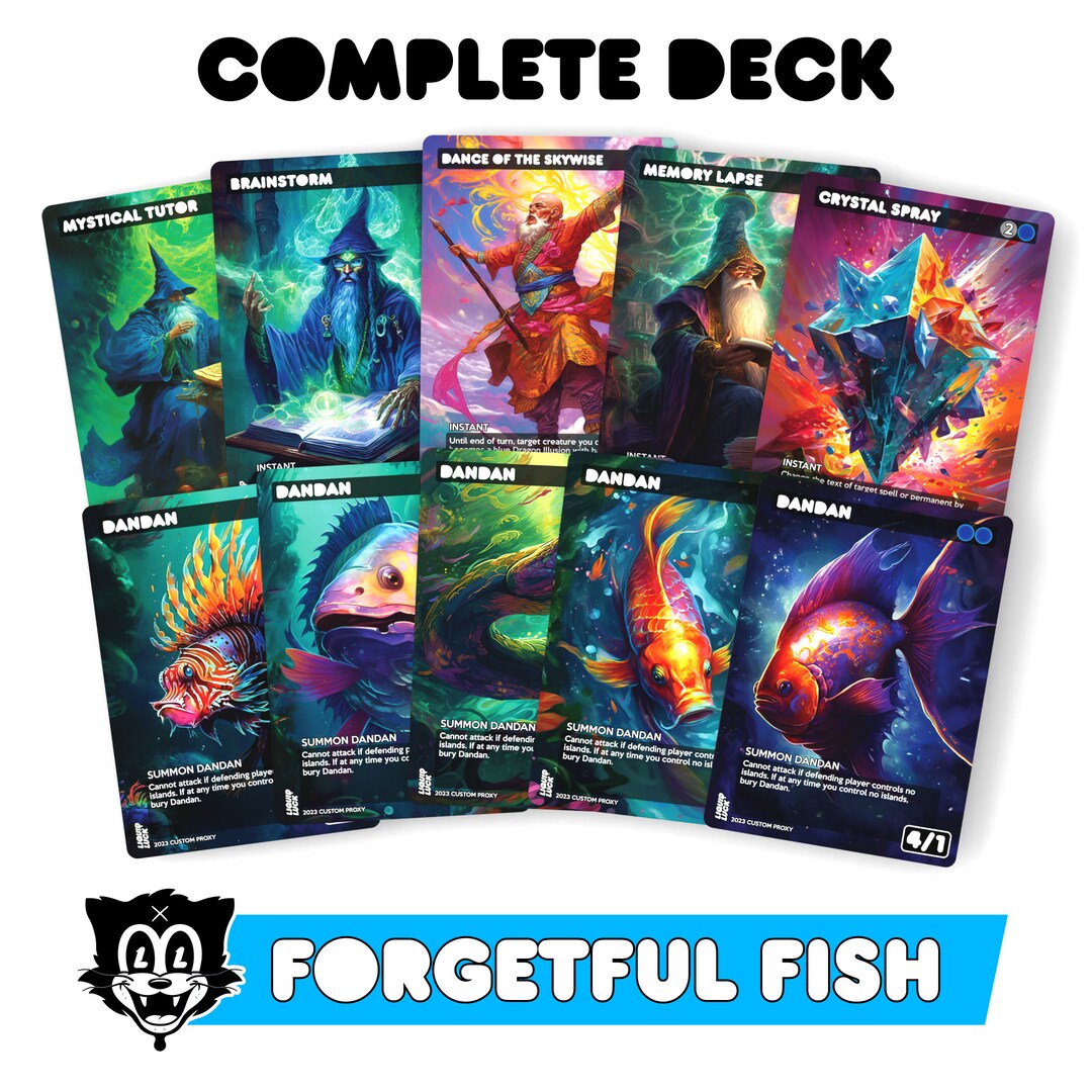 Dan Dan /// Forgetful Fish Complete MTG Proxy Deck Custom Full Art Two ...
