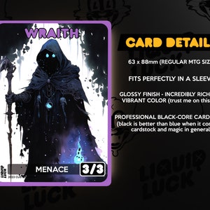 3/3 Black Wraith MTG Token Creature With Menace Full Art Custom LOTR ...