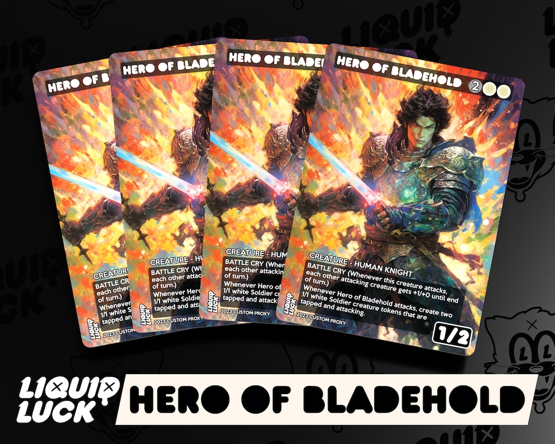 Hero of Bladehold MTG Proxy Vintage Fantasy Art Style Full Art Custom ...