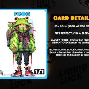 1/1 Blue Frog Creature Token Full Art Custom MTG Tokens / Commander ...