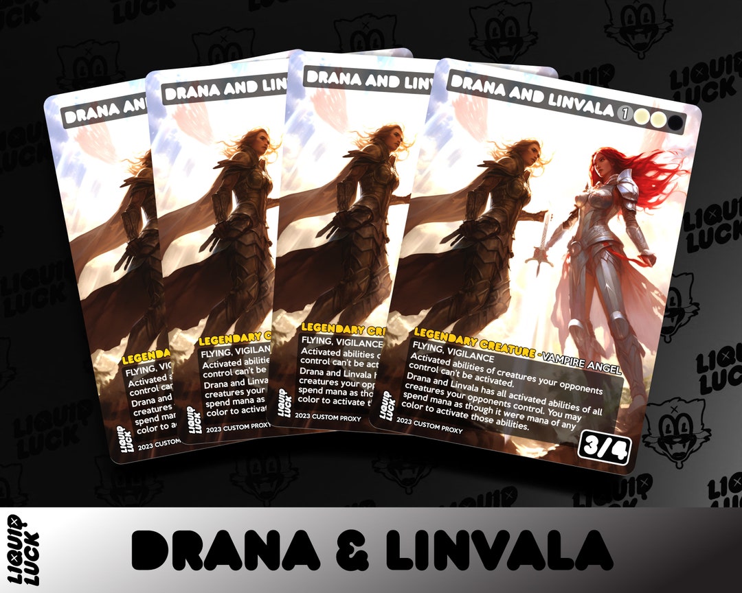 Drana and Linvala MTG Proxy Vintage Fantasy Art Style Custom Cards for ...