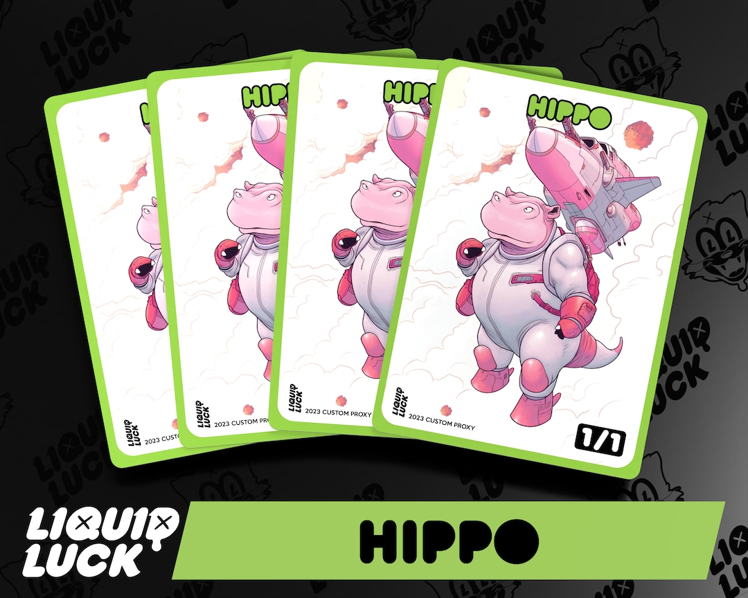 1/1 Green Hippo MTG Tokens Phelddagrif Full Art Custom Tokens ...