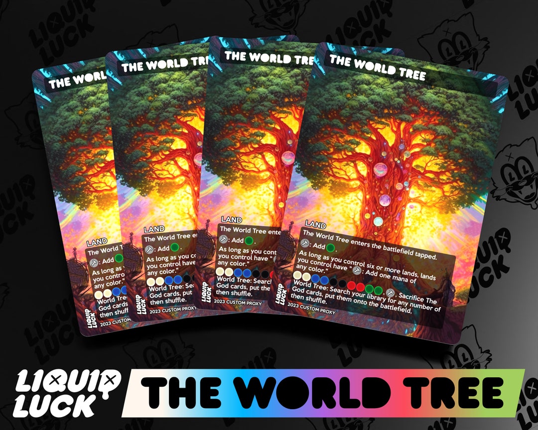 The World Tree MTG Proxy Re-imagined Vintage Fantasy Art Style Custom ...