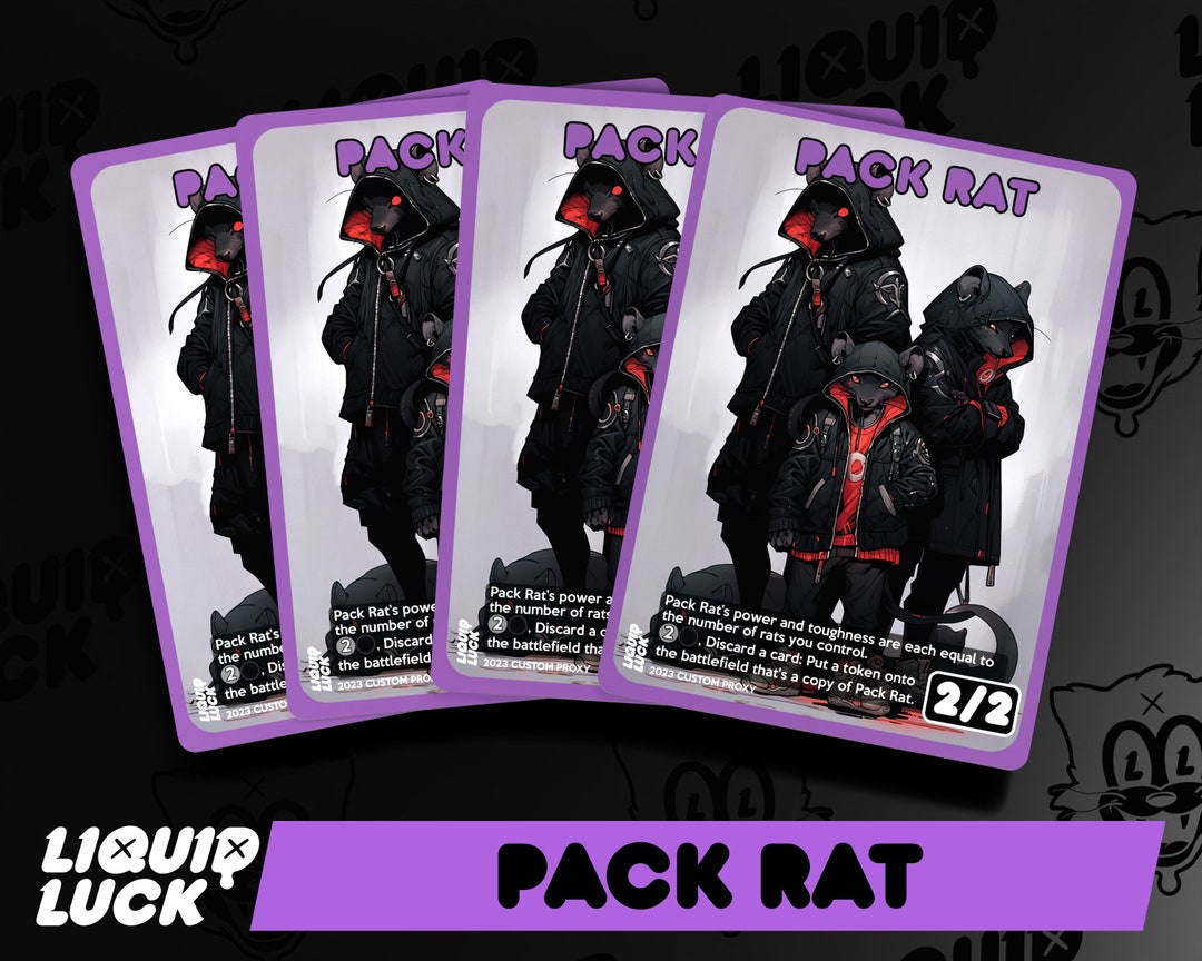 1/1 Black Pack Rat Creature Token Created by Pack Rat Full Art Custom ...