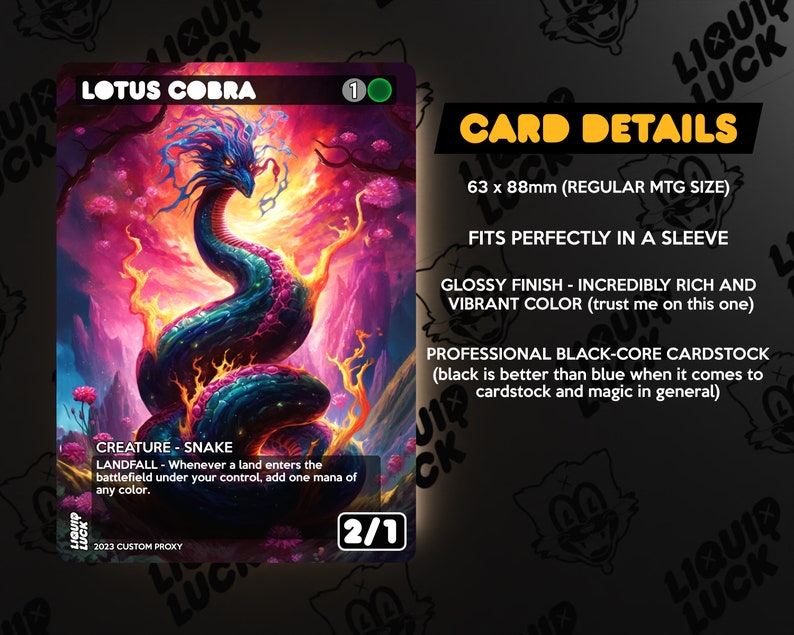 Lotus Cobra MTG Proxy Full Art Anime Watercolor Custom - Etsy